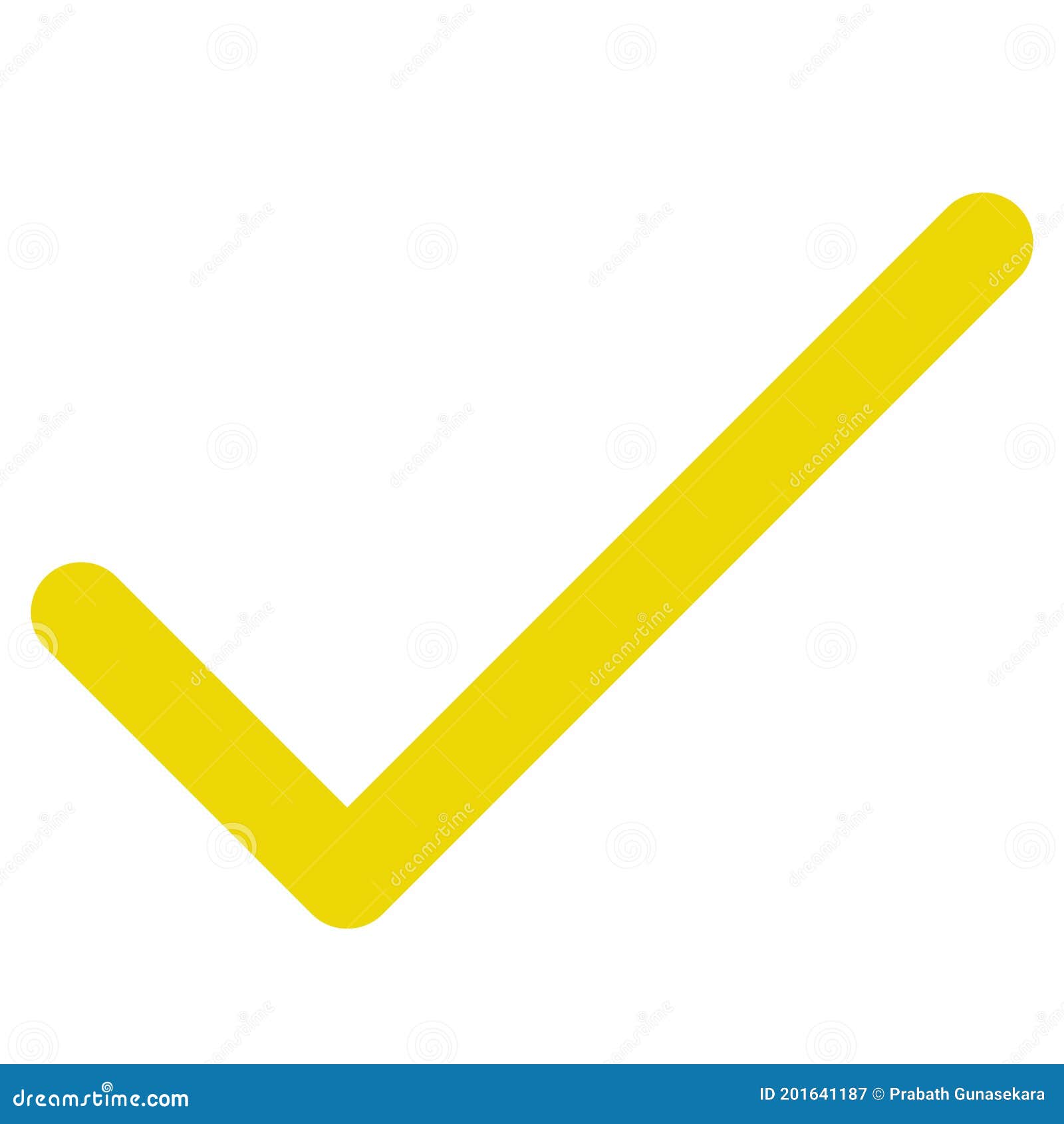 Yellow Tick Icon For Web Or App Ui Design Cartoon Vector ...