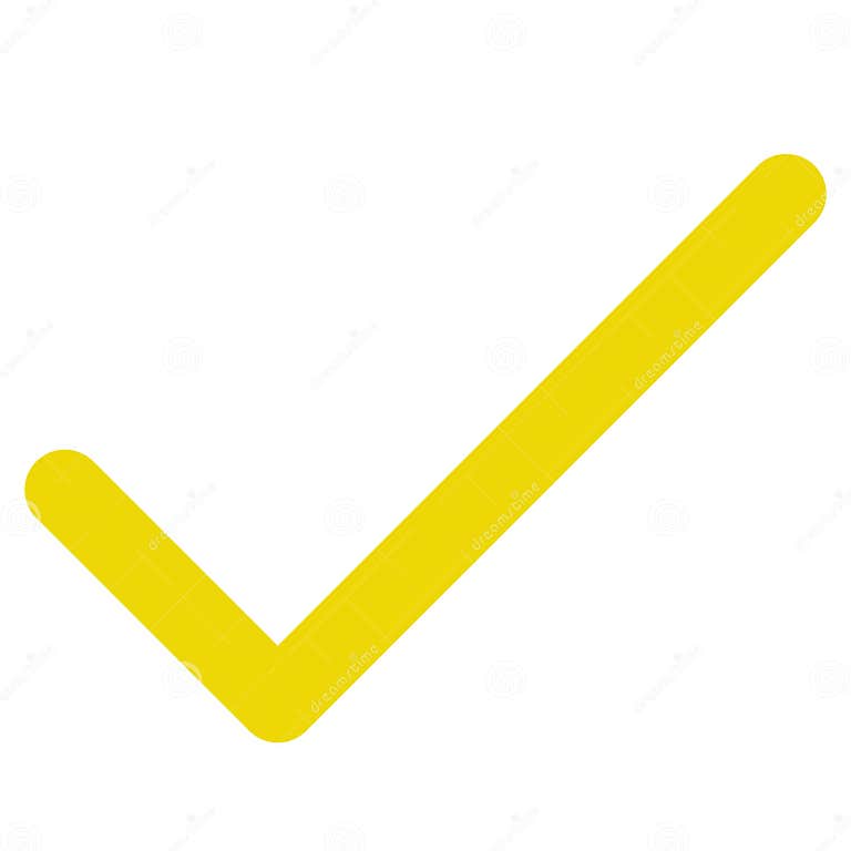 Yellow Tick Icon for Web or App Ui Design Stock Vector - Illustration ...