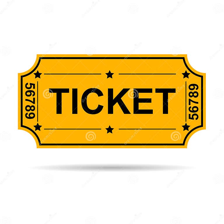 Yellow ticket stock vector. Illustration of access, coupon - 13591418