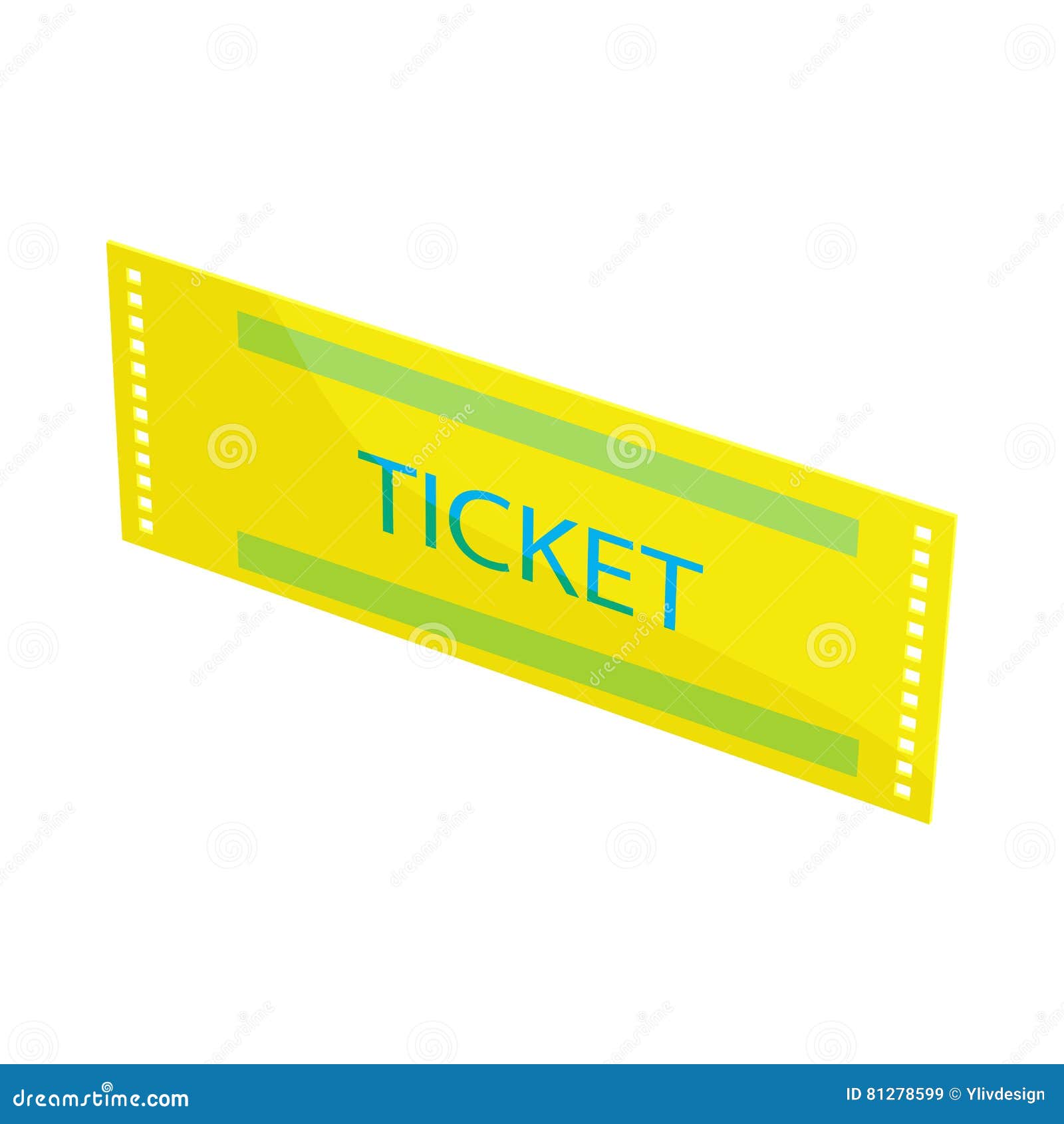 Yellow Ticket Icon, Cartoon Style Stock Vector - Illustration of admit ...