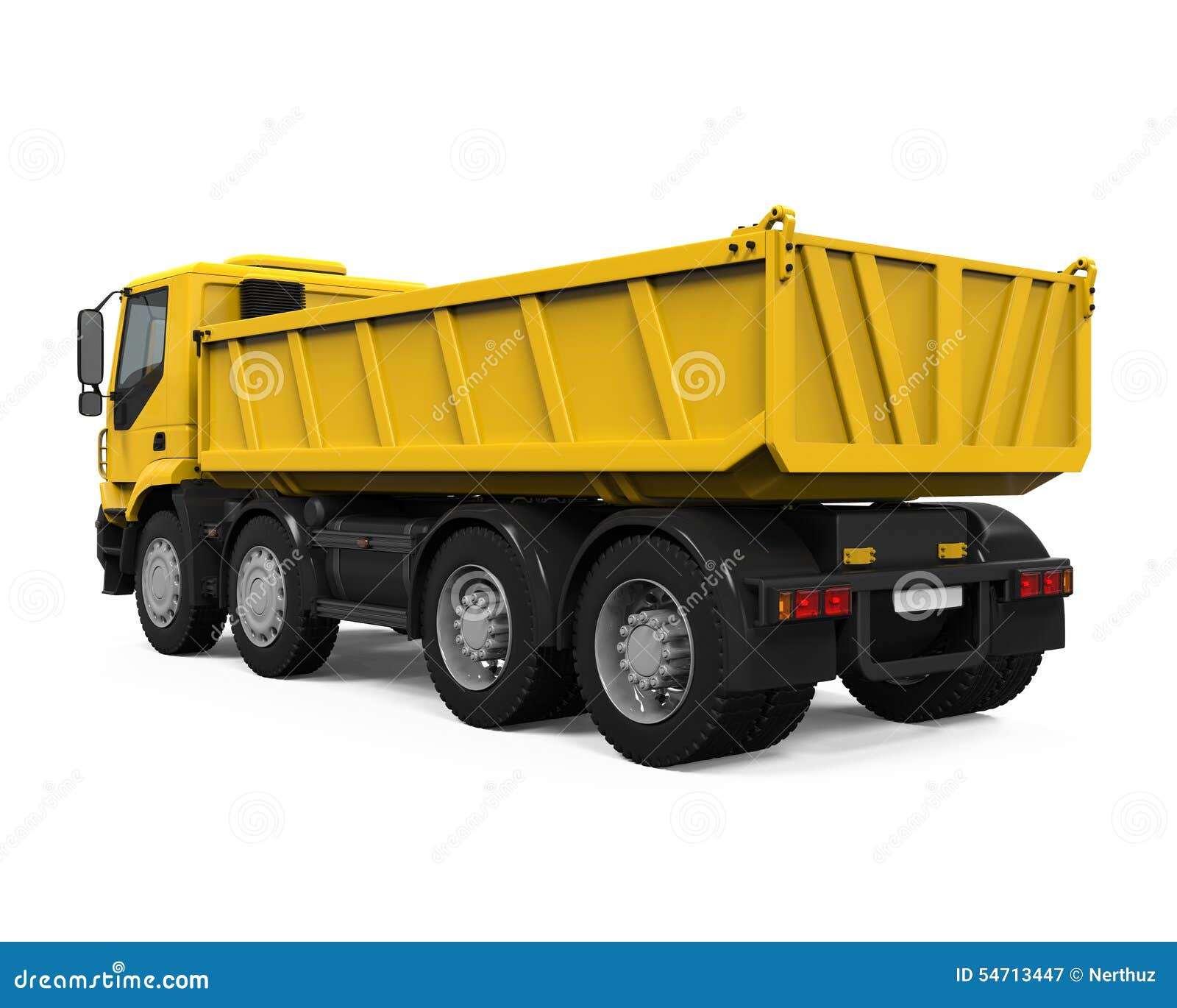 Yellow Tipper Truck Side View,isolated On White Background Vector ...