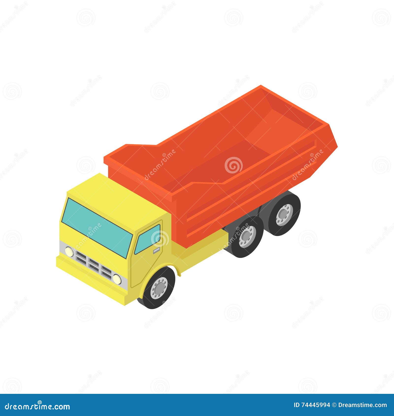 Orange Tipper Icon Cartoon Vector. Truck Unload | CartoonDealer.com ...