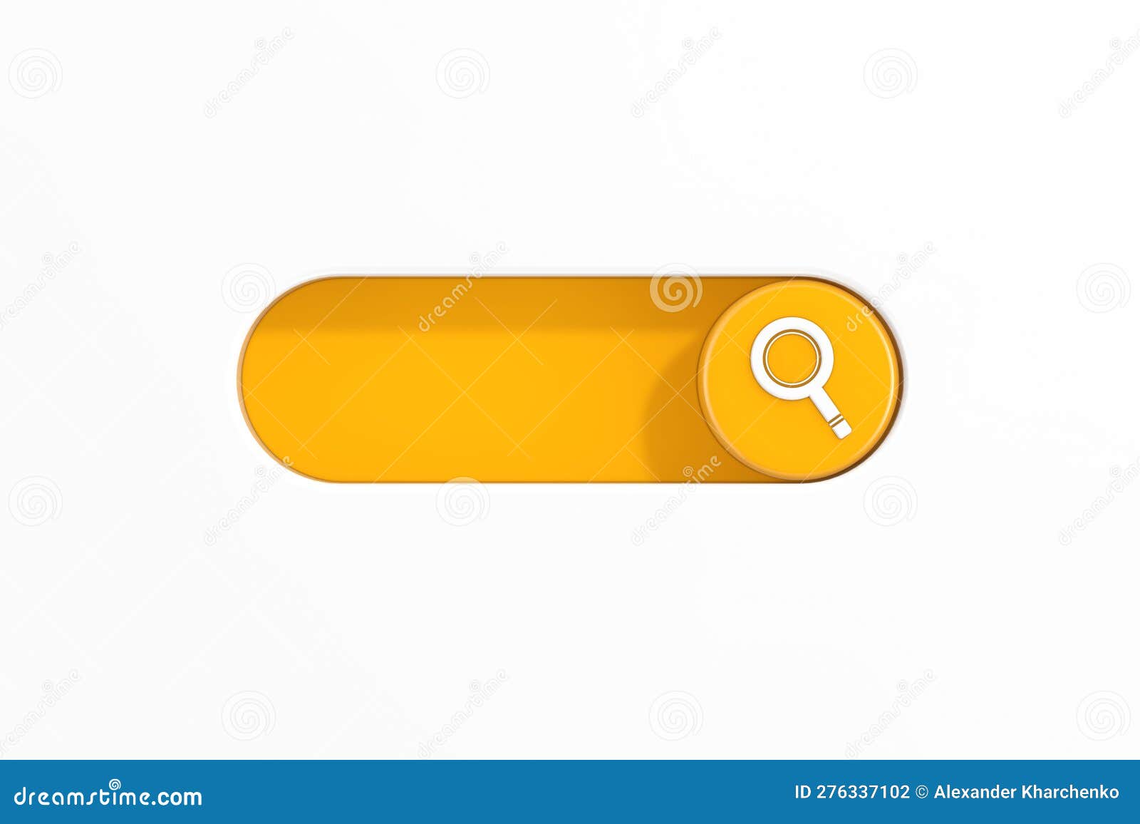 Yellow Toggle Switch Slider with Magnifying Glass or Search Icon. 3d ...