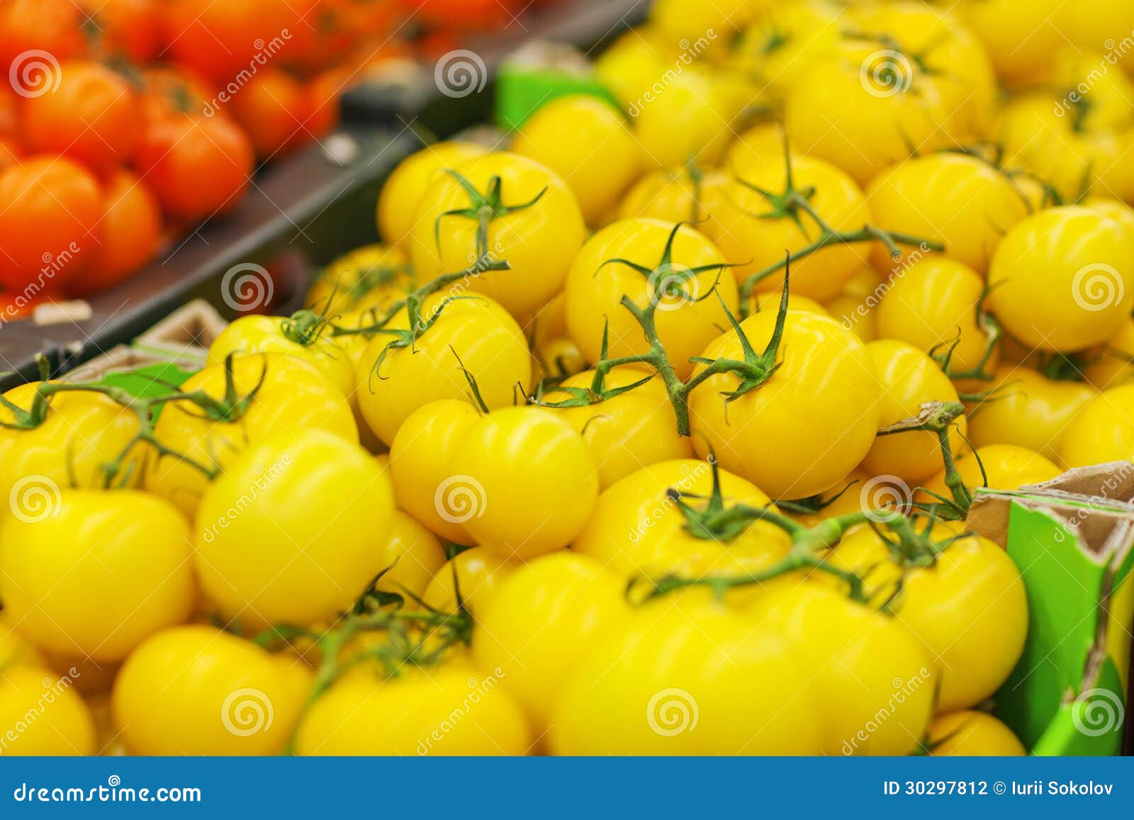 Tomatoes on the Shelf in the Supermarket Stock Photo - Image of dieting ...