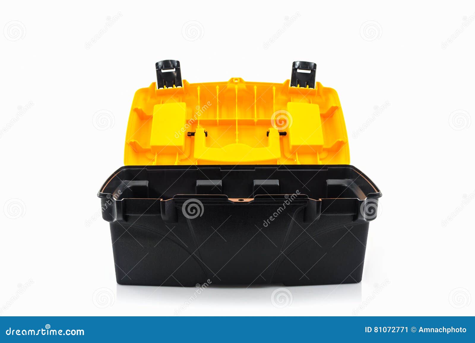 Yellow Tool Box, Plastic Tool Box. Stock Image - Image of lock, concept ...