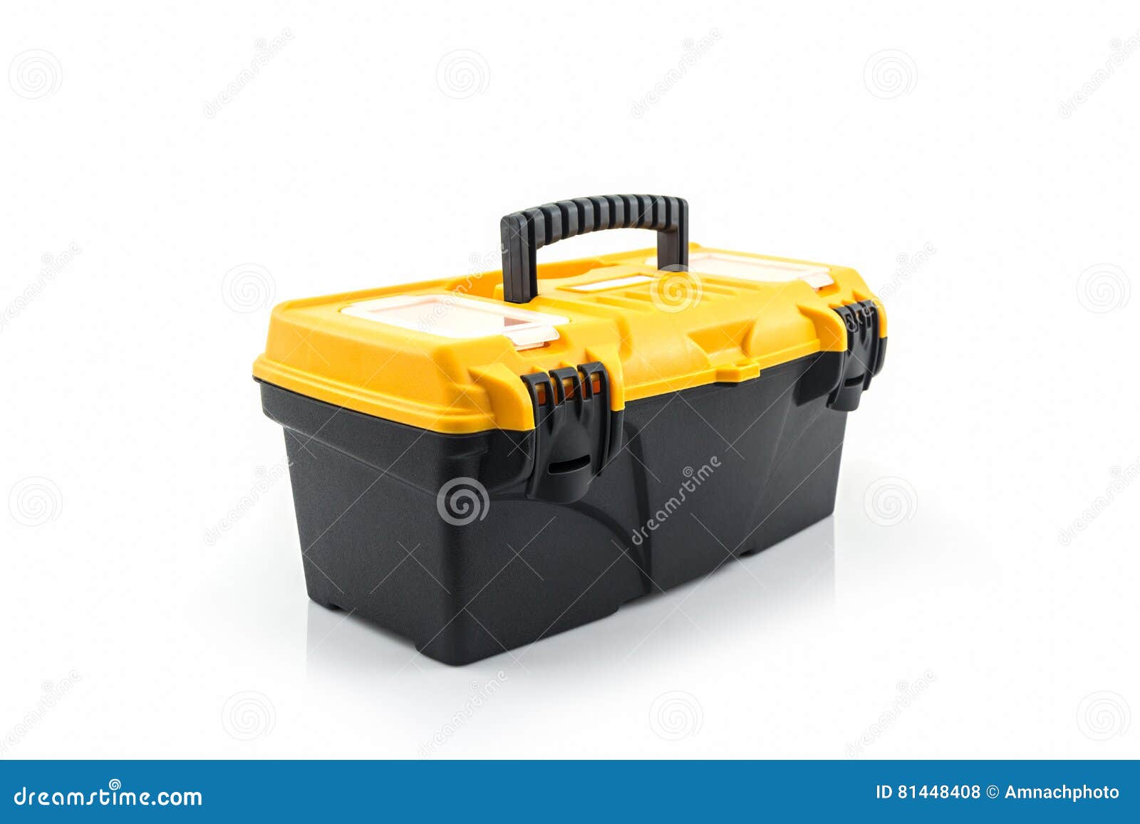 Yellow Tool Box, Plastic Tool Box. Stock Photo - Image of storage ...