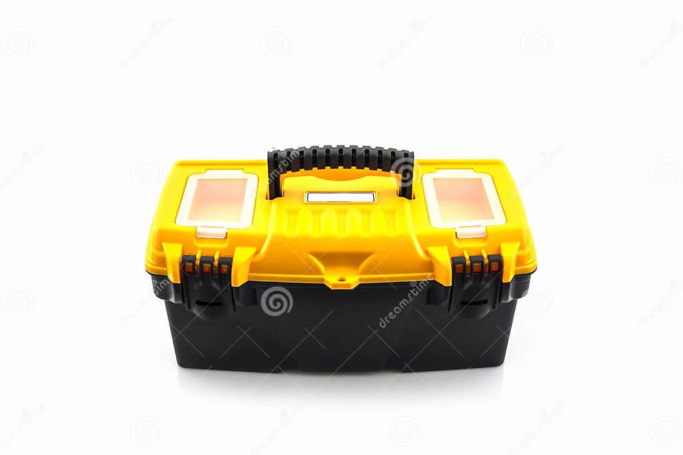 Yellow Tool Box, Plastic Tool Box. Stock Photo - Image of industrial ...