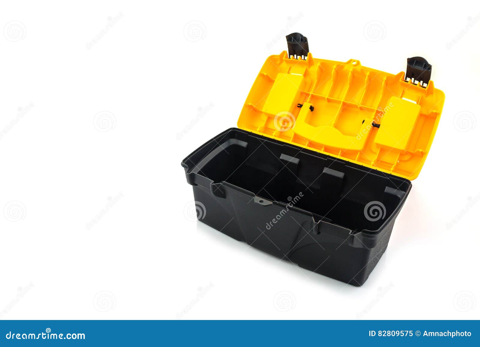 Yellow Tool Box, Plastic Tool Box. Stock Image - Image of storage ...