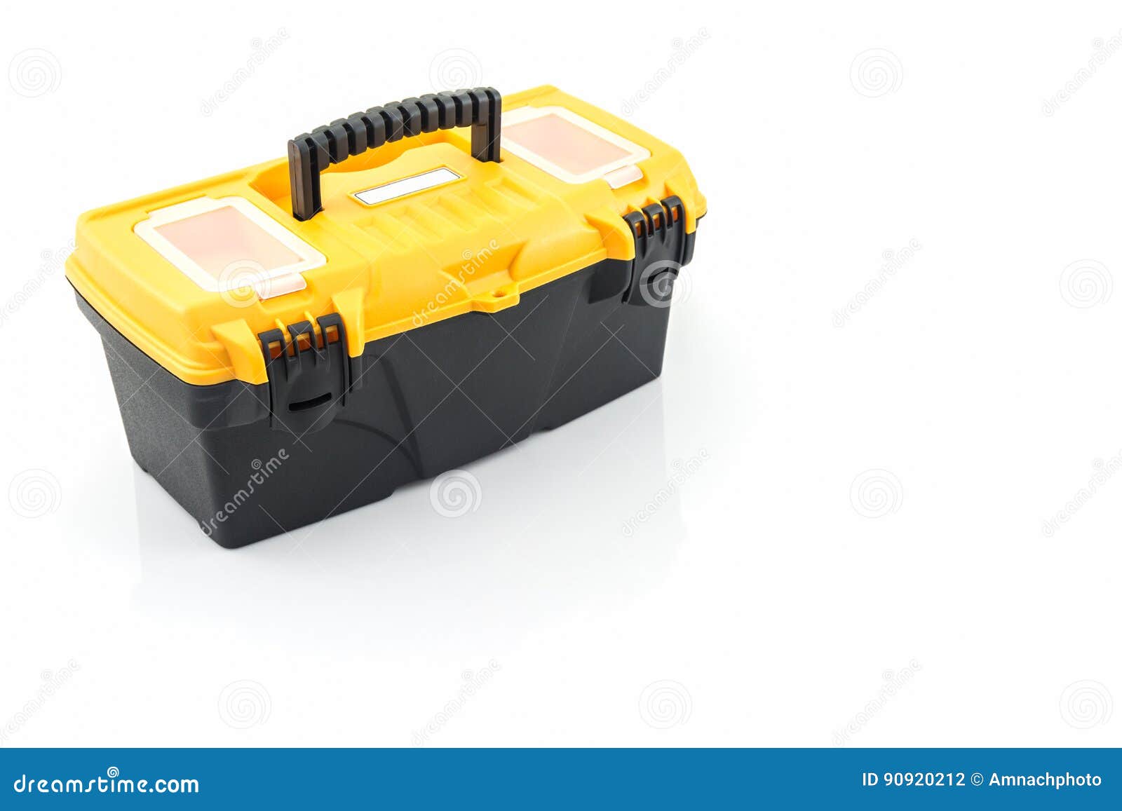 Yellow Tool Box, Plastic Tool Box. Stock Photo - Image of factory ...