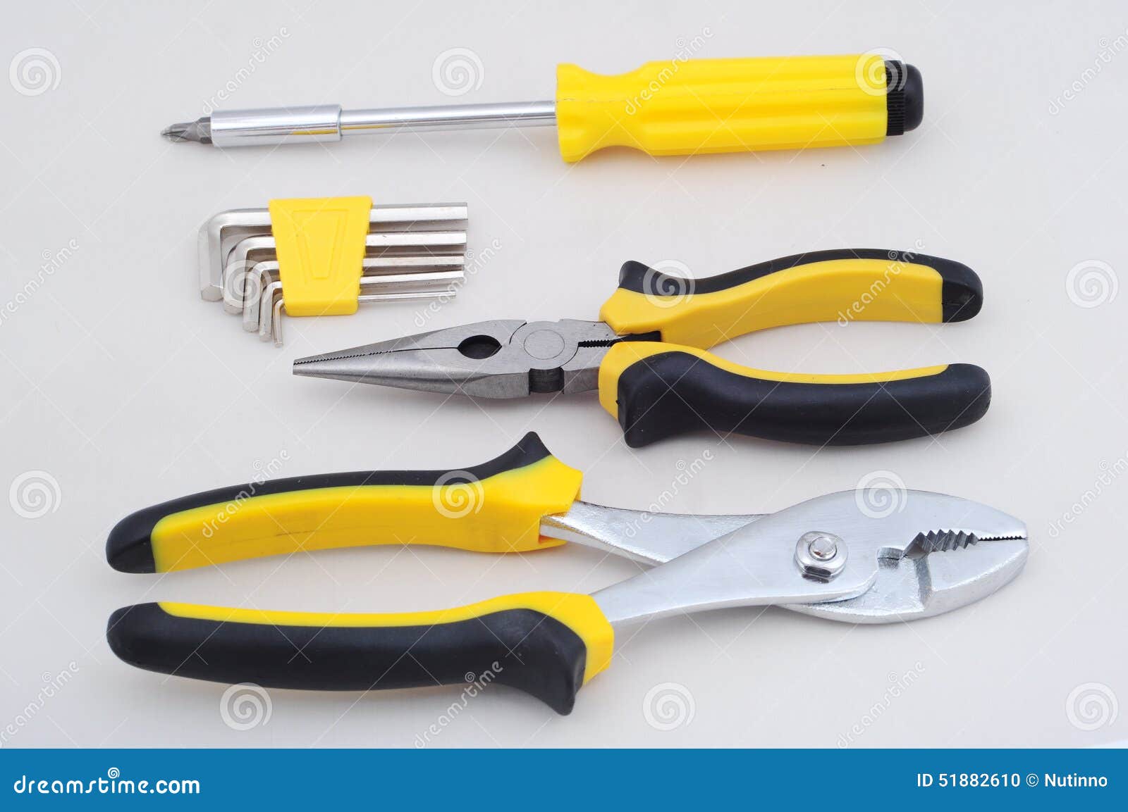 Yellow tools stock photo. Image of forceps, repair, black - 51882610