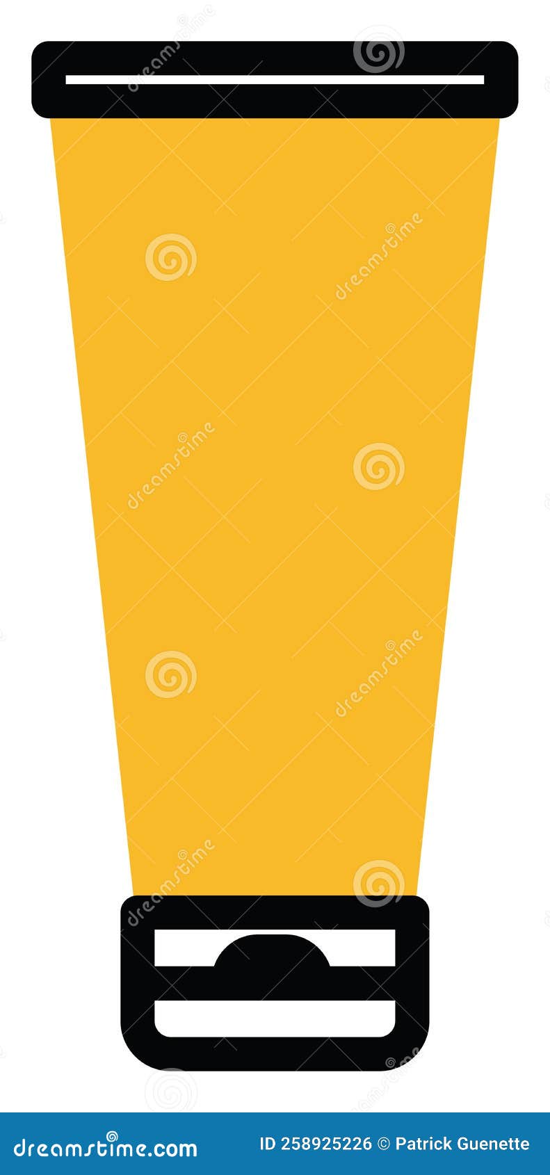 Yellow toothpaste, icon stock vector. Illustration of healthy - 258925226