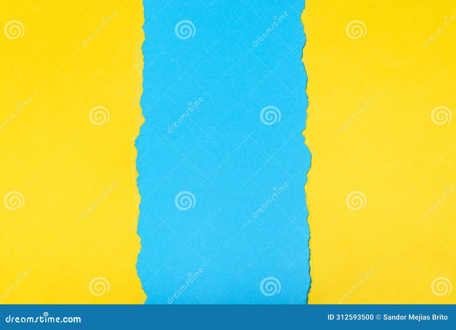 Yellow Torn Paper on Blue Background. Stock Photo - Image of blue ...