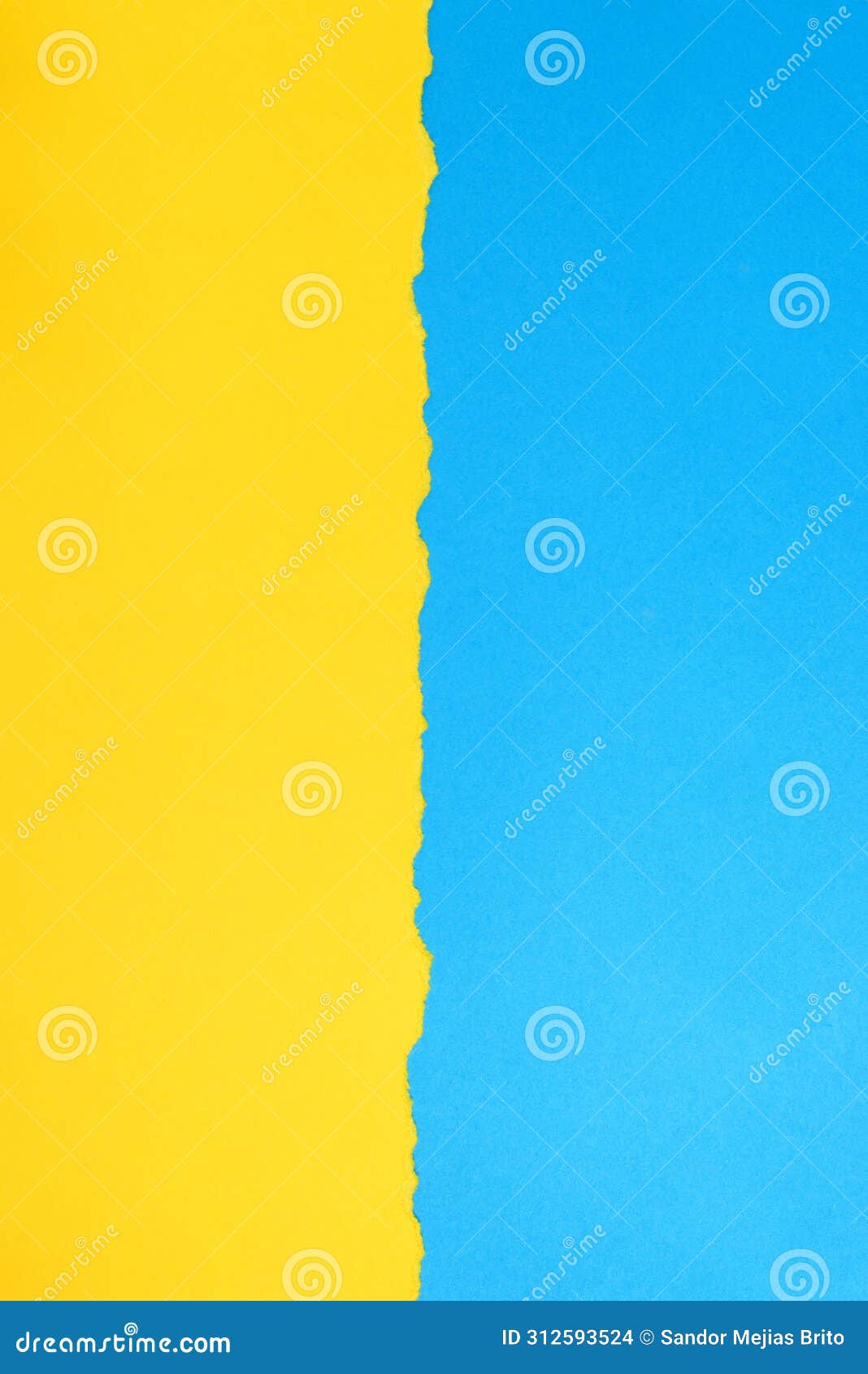 Yellow Torn Paper on Blue Background. Stock Photo - Image of abstract ...