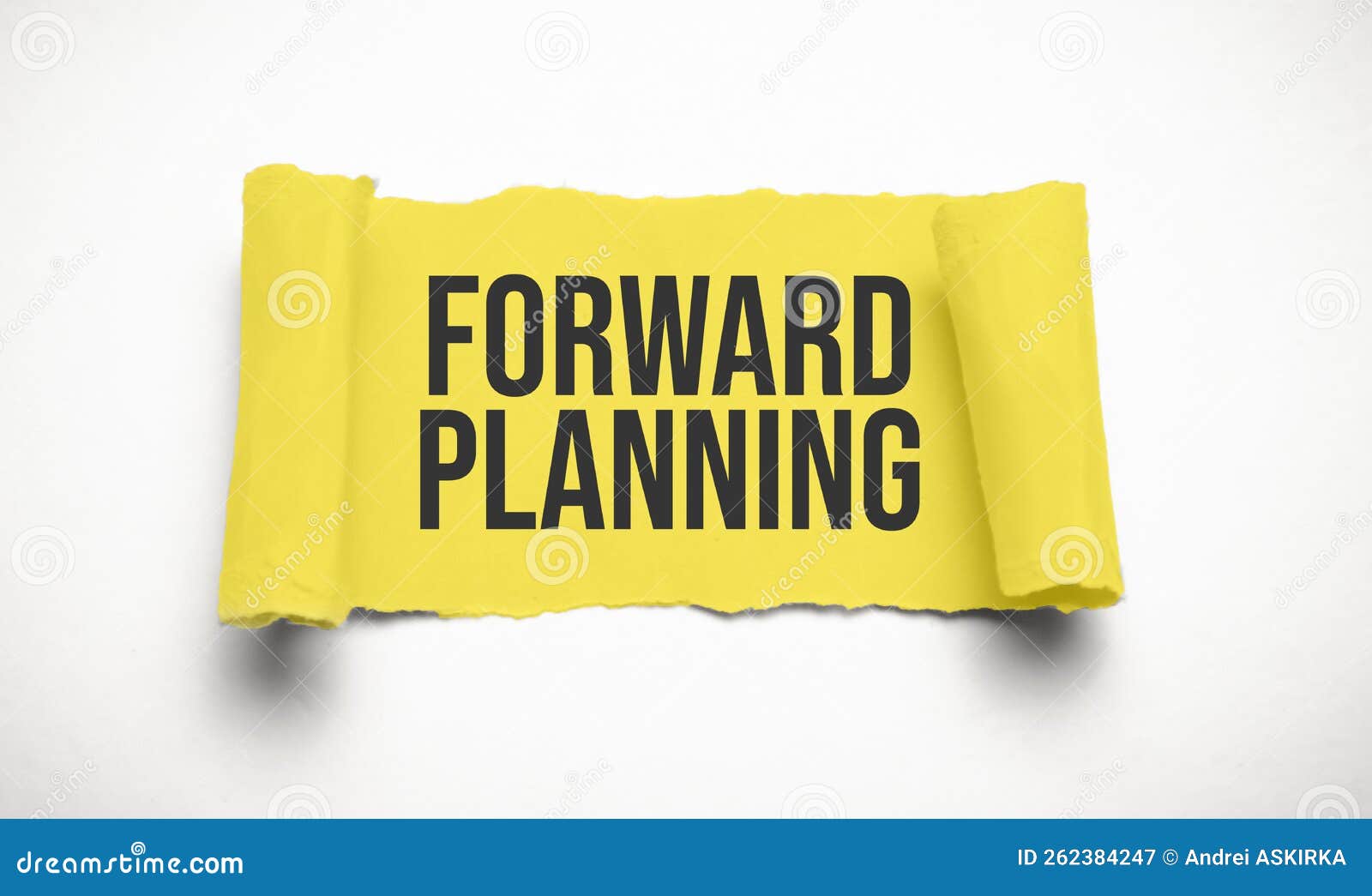 Yellow Torn Paper with Forward Planning Words Stock Image - Image of ...