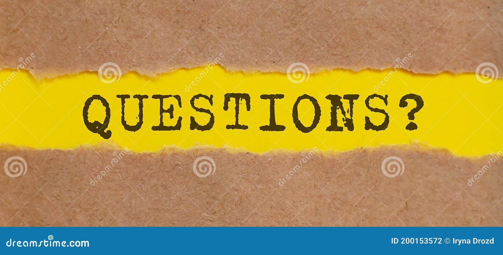 Yellow Torn Paper with Text QUESTIONS,business Concept Stock Photo ...