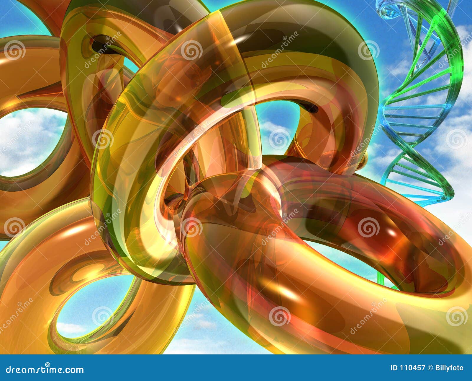 Yellow Toroids and Dna String Stock Illustration - Illustration of ...