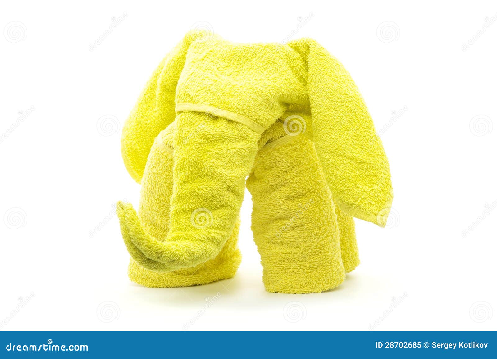 Yellow towel elephant stock image. Image of white, towel - 28702685