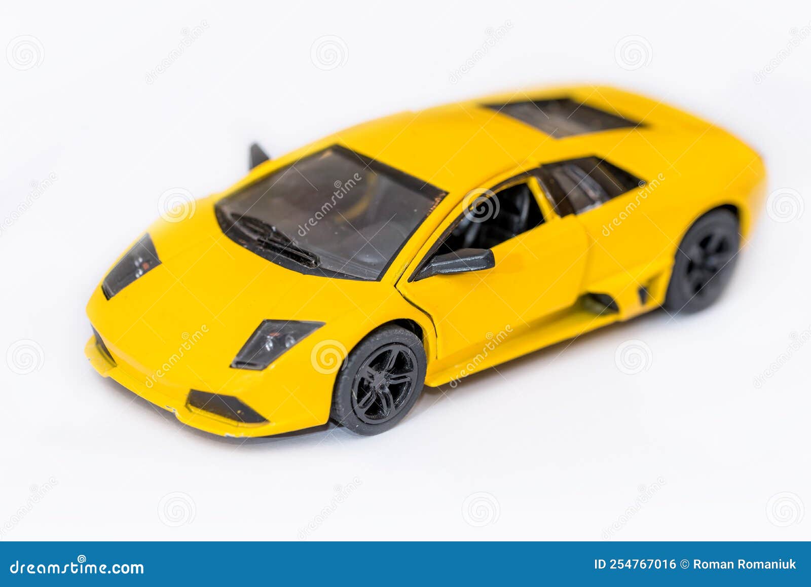 Yellow toy car isolated stock photo. Image of auto, miniature - 254767016