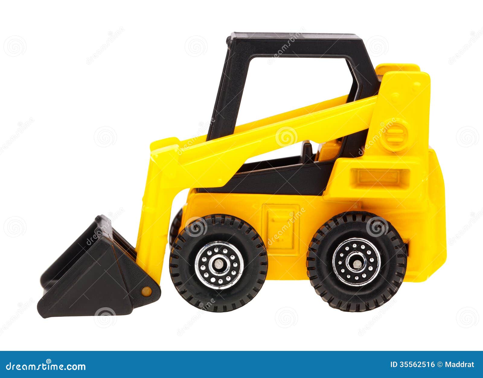 Yellow toy loader stock photo. Image of tires, white - 35562516