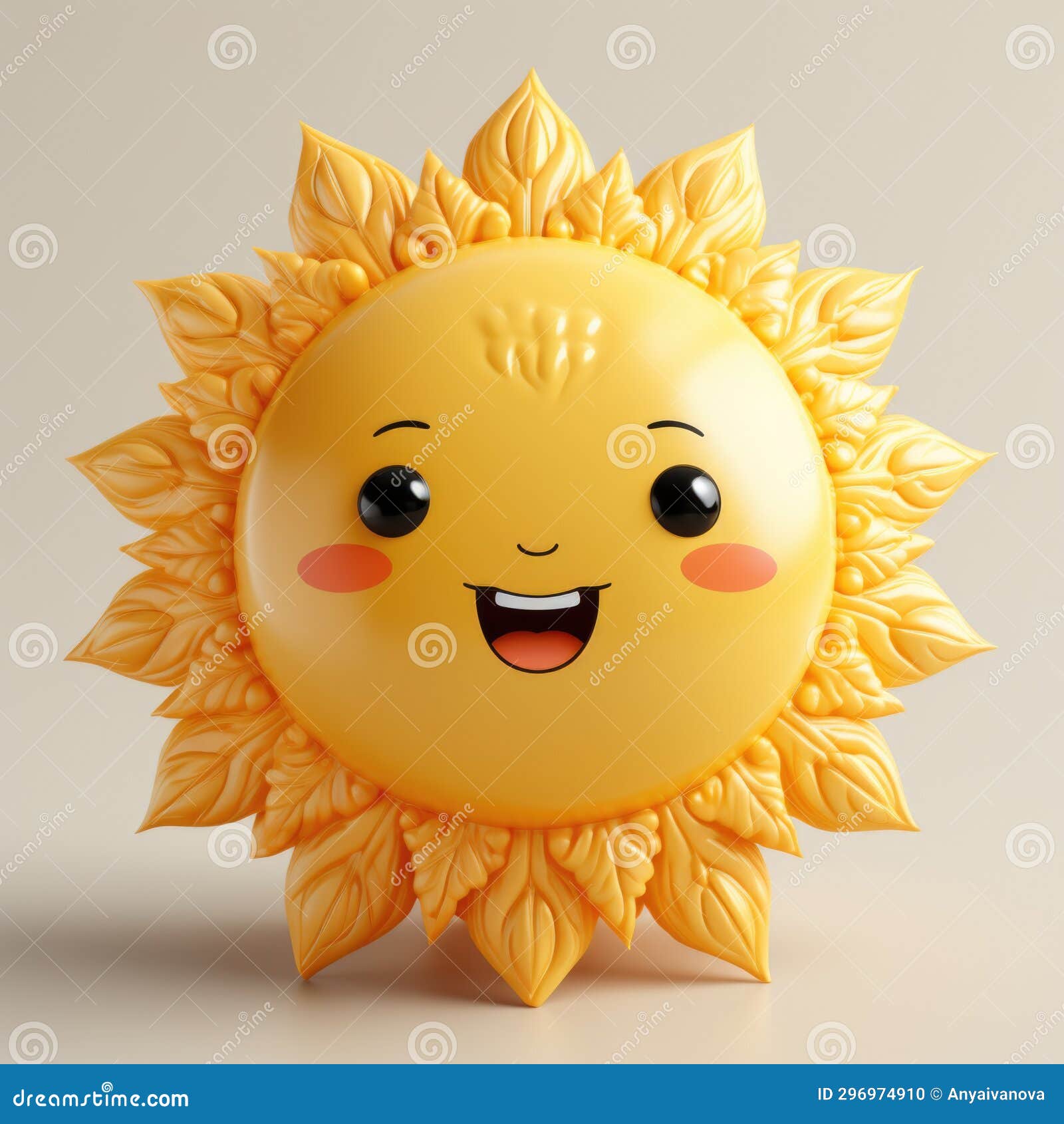 A Yellow Toy Sun with a Happy Face Stock Illustration - Illustration of ...