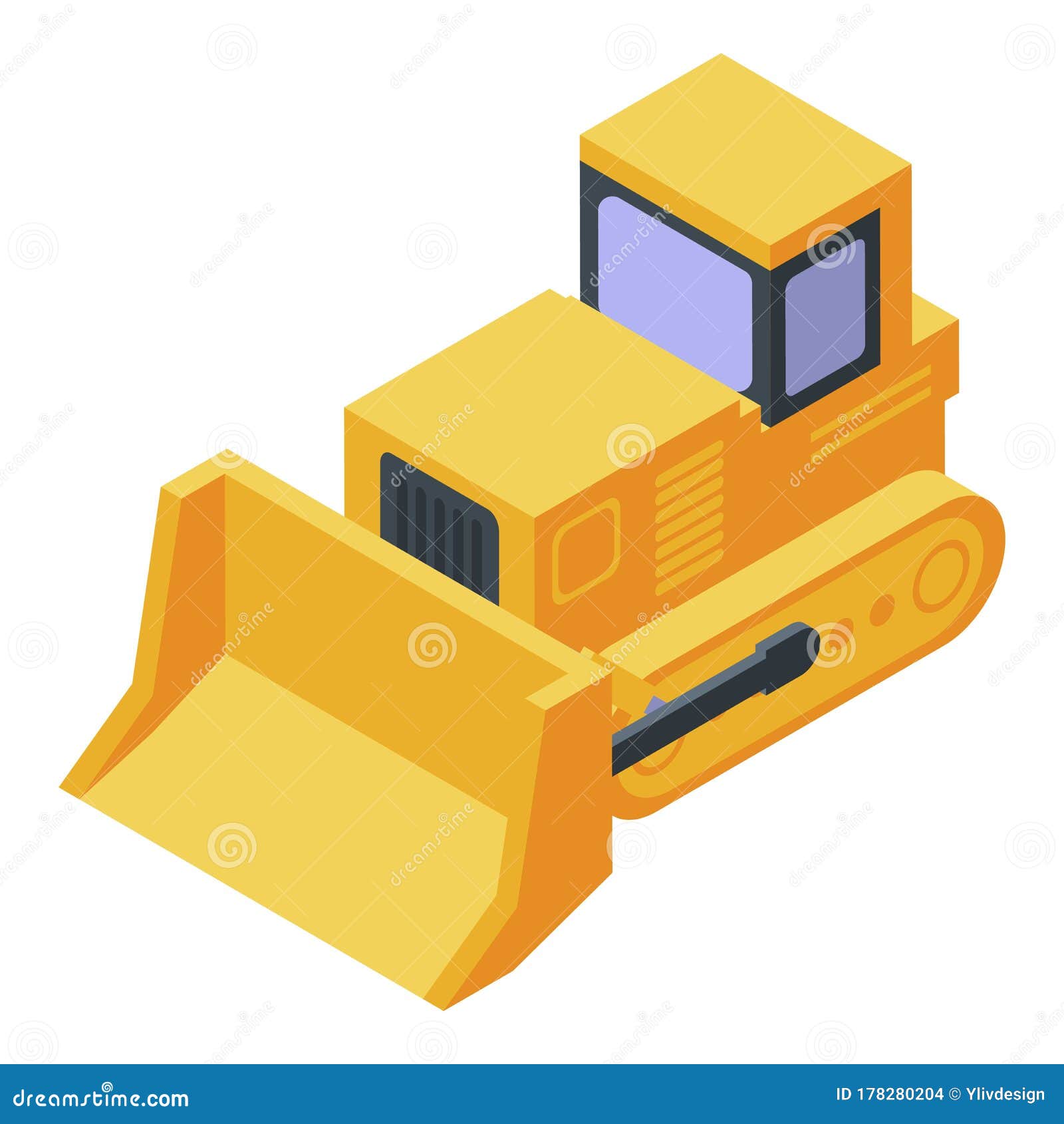 Tractor, Bulldozer And Dozer Cartoon Character, Logo Design. Transport ...
