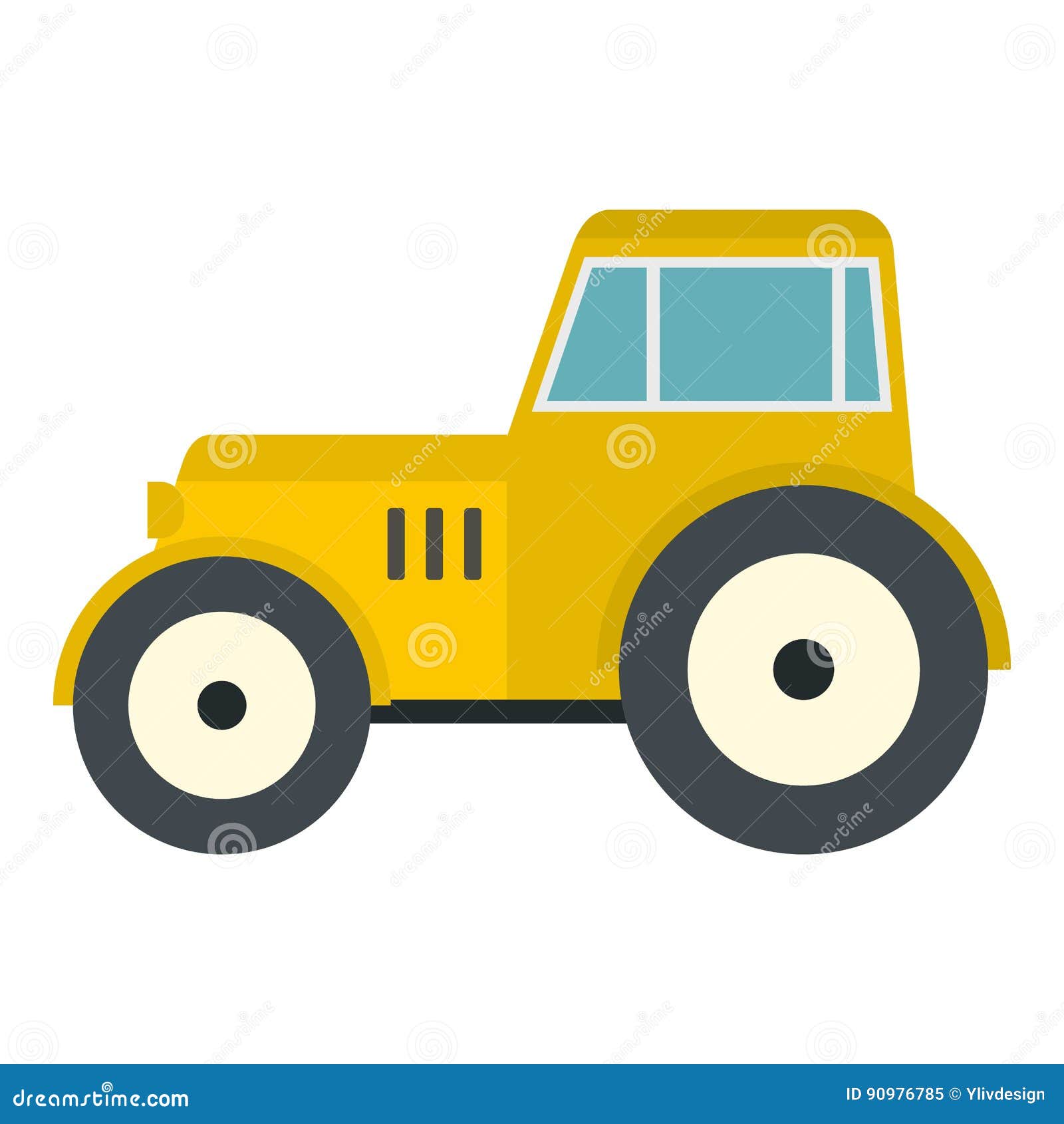 Yellow Tractor Icon Isolated Stock Vector - Illustration of graphic ...