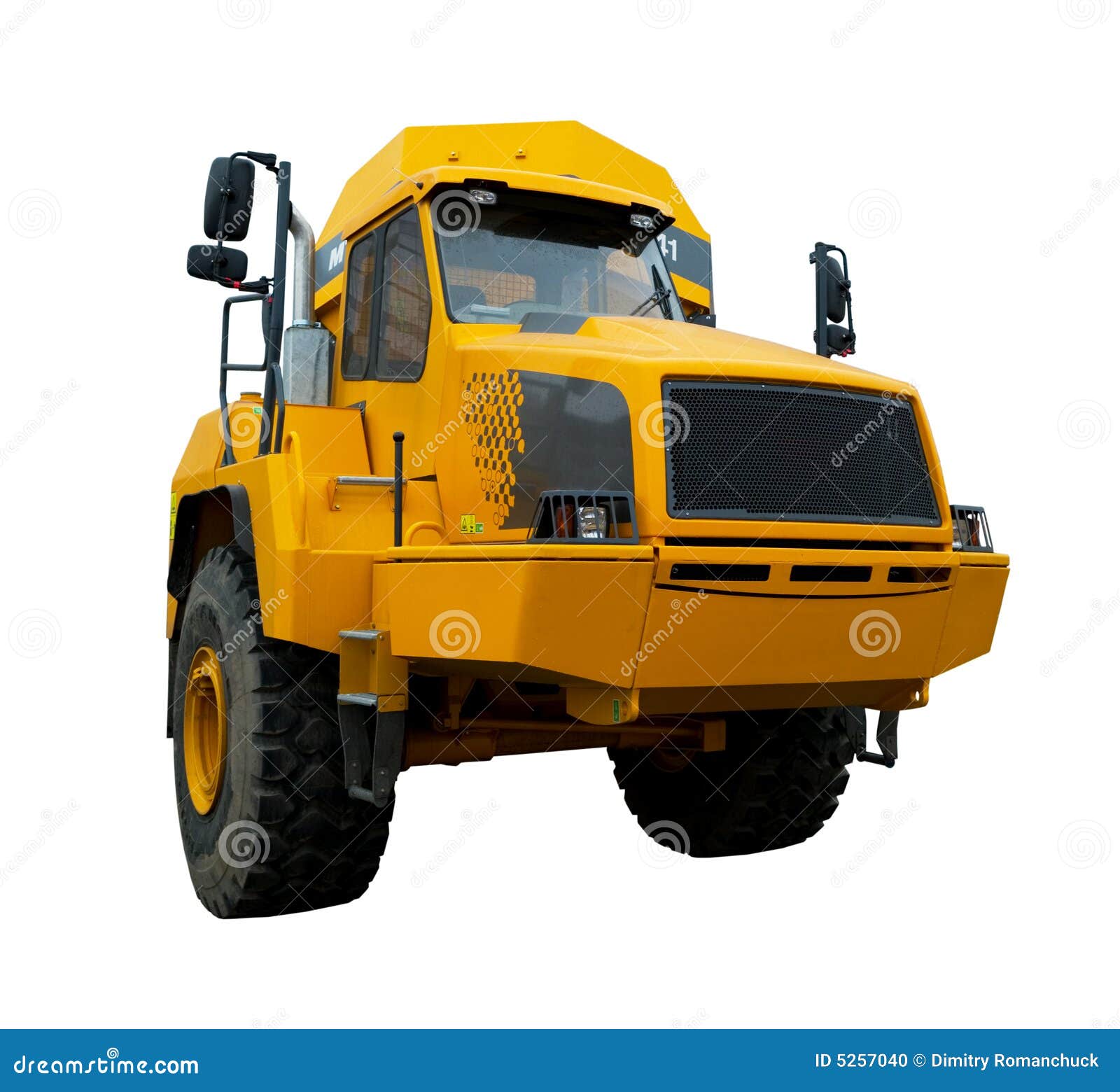 Yellow Tractor Isolated Over White Stock Photo - Image of land ...