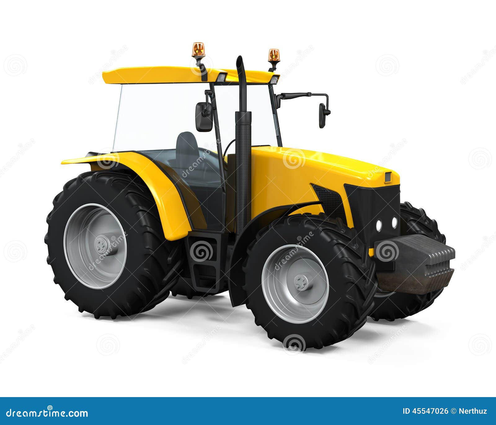 Yellow Tractor Hay Baler Agricultural Farming Machinery Vector ...