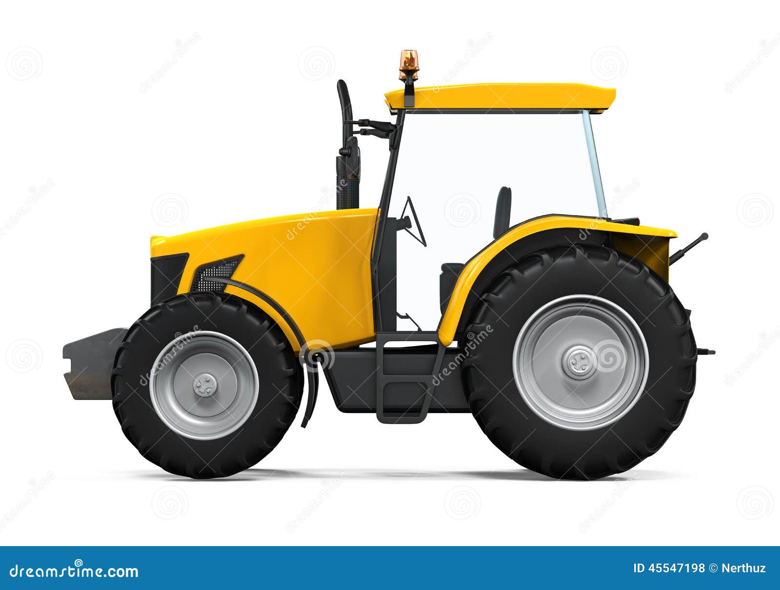Yellow Tractor Isolated stock illustration. Illustration of heavy ...