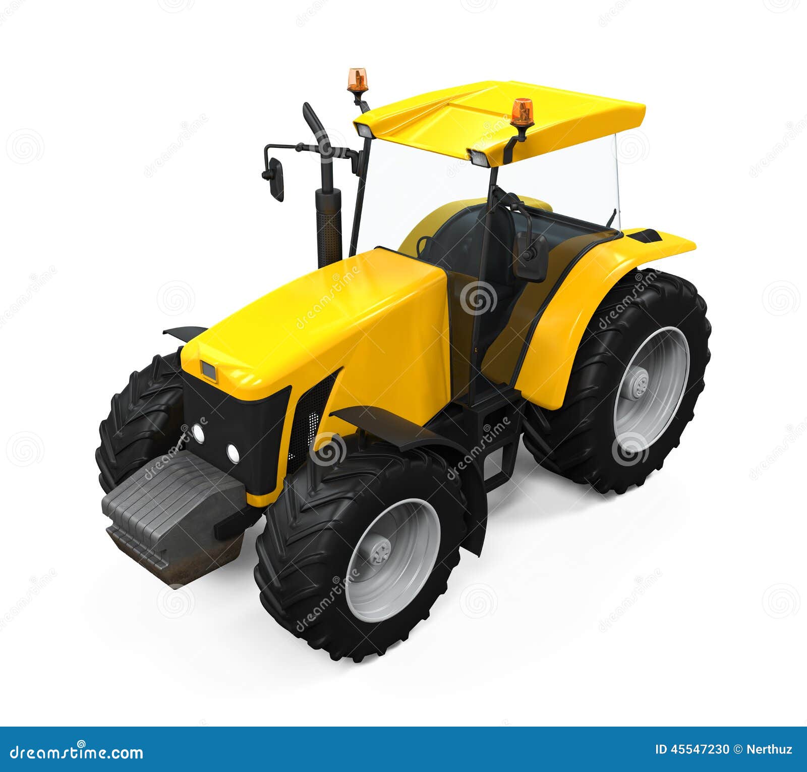 Yellow Tractor Isolated stock illustration. Illustration of farm - 45547230