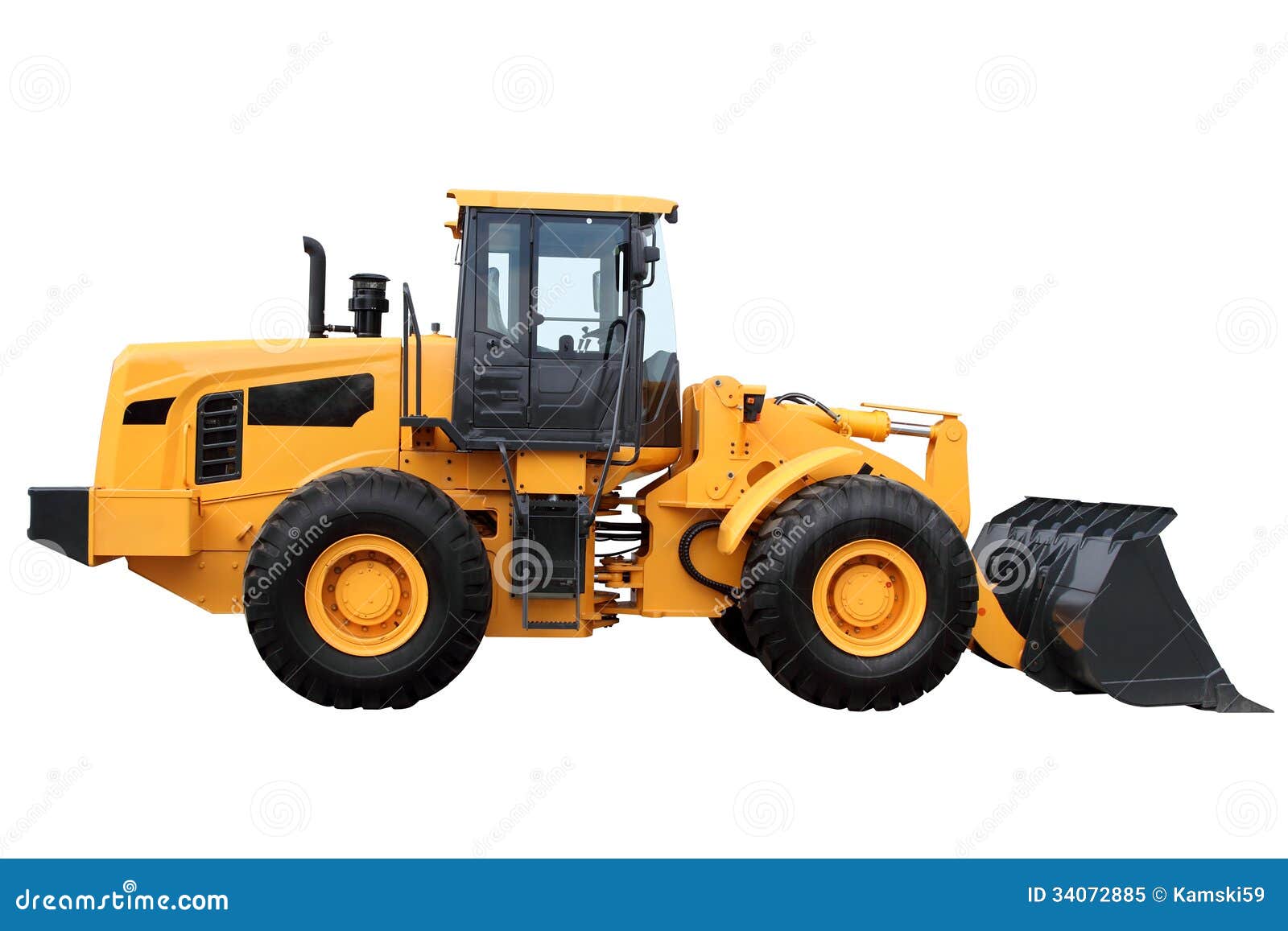 Yellow tractor stock image. Image of equipment, digging - 34072885