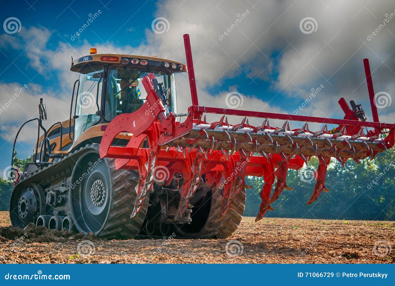 Yellow tractor stock image. Image of outdoor, machine - 71066729