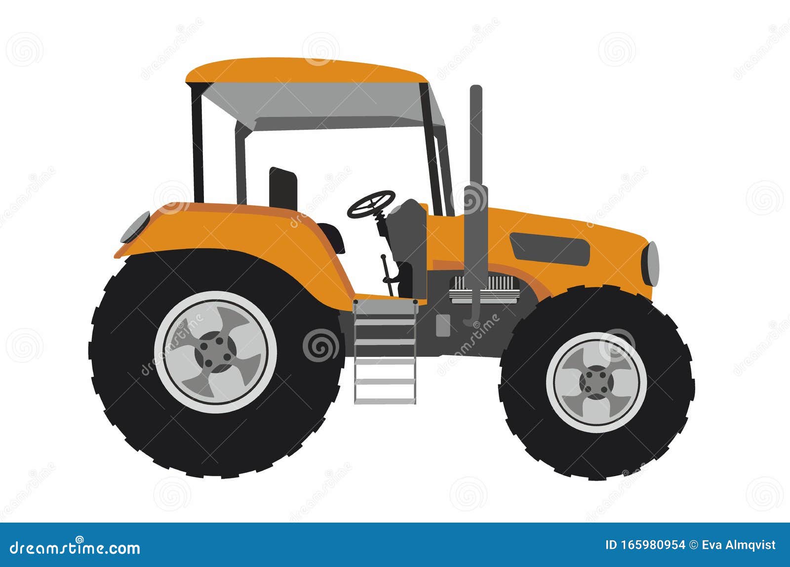 Vector Illustration, Yellow Tractor. Stock Vector - Illustration of ...