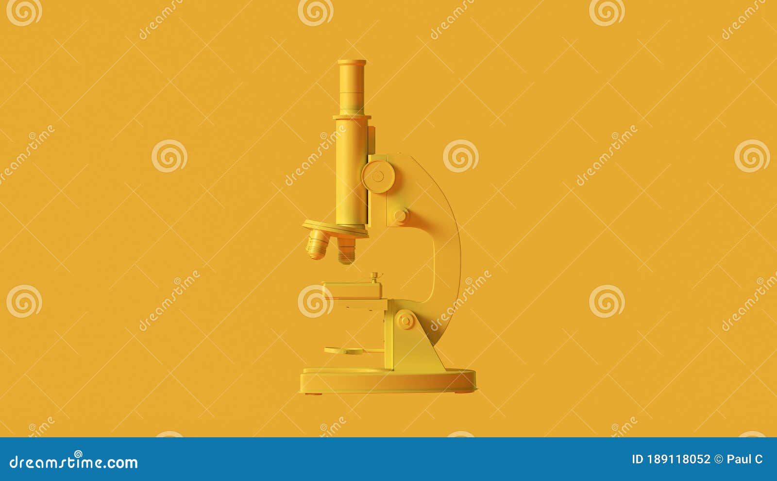 Yellow Traditional Microscope Stock Illustration - Illustration of ...