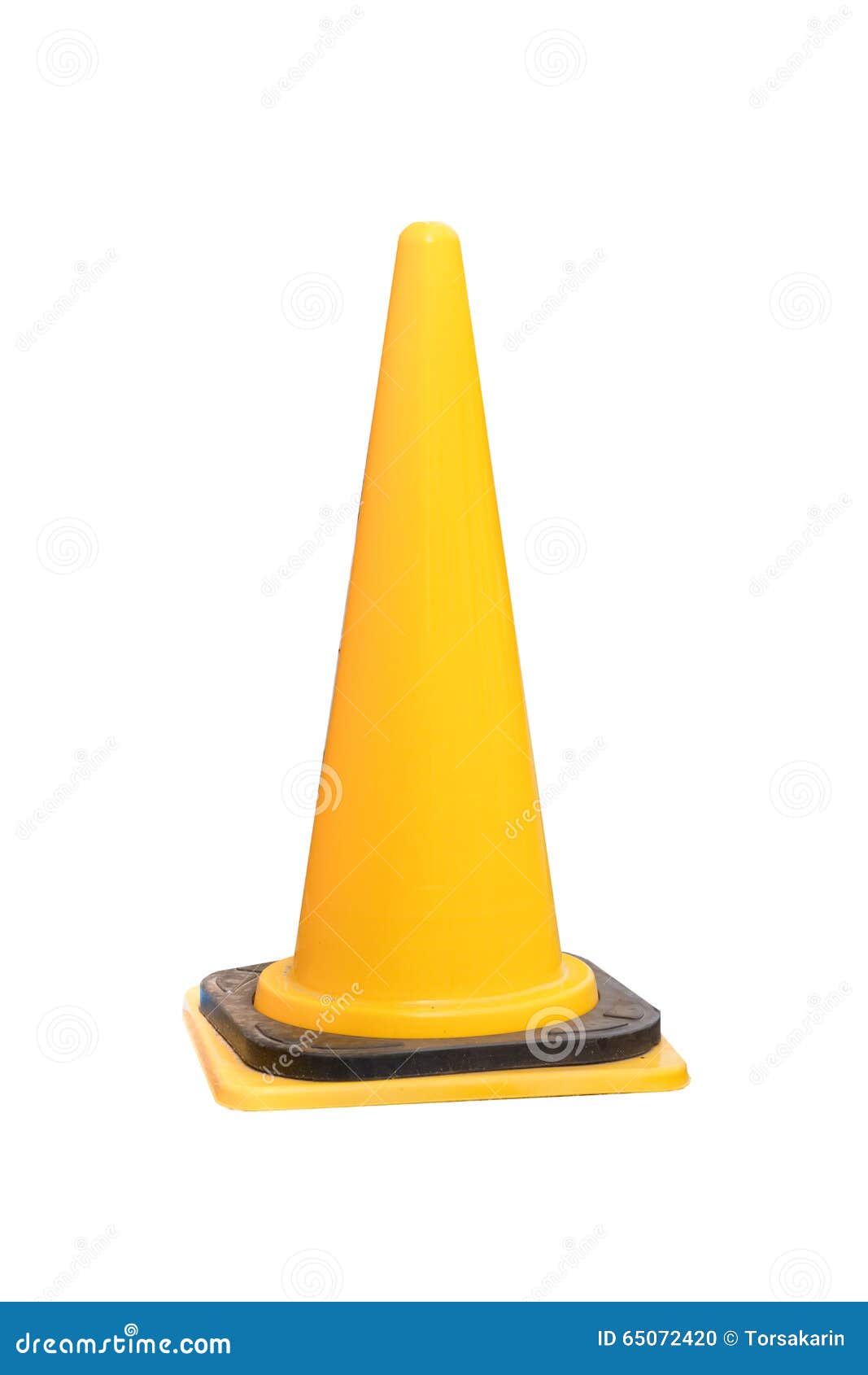 Yellow Traffic Cone Isolated Stock Photo - Image of equipment, plastic ...
