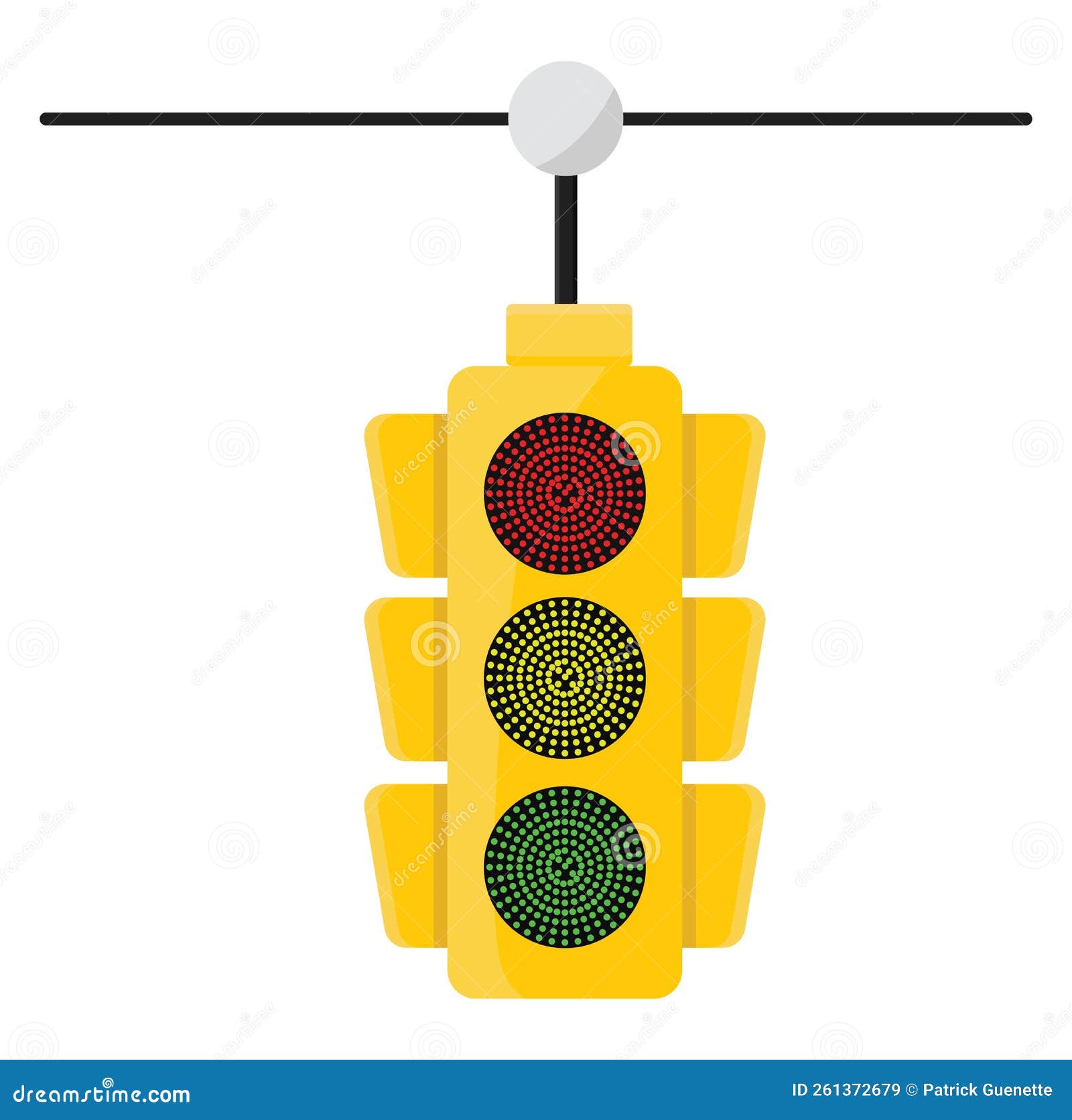 Yellow traffic light, icon stock vector. Illustration of danger - 261372679