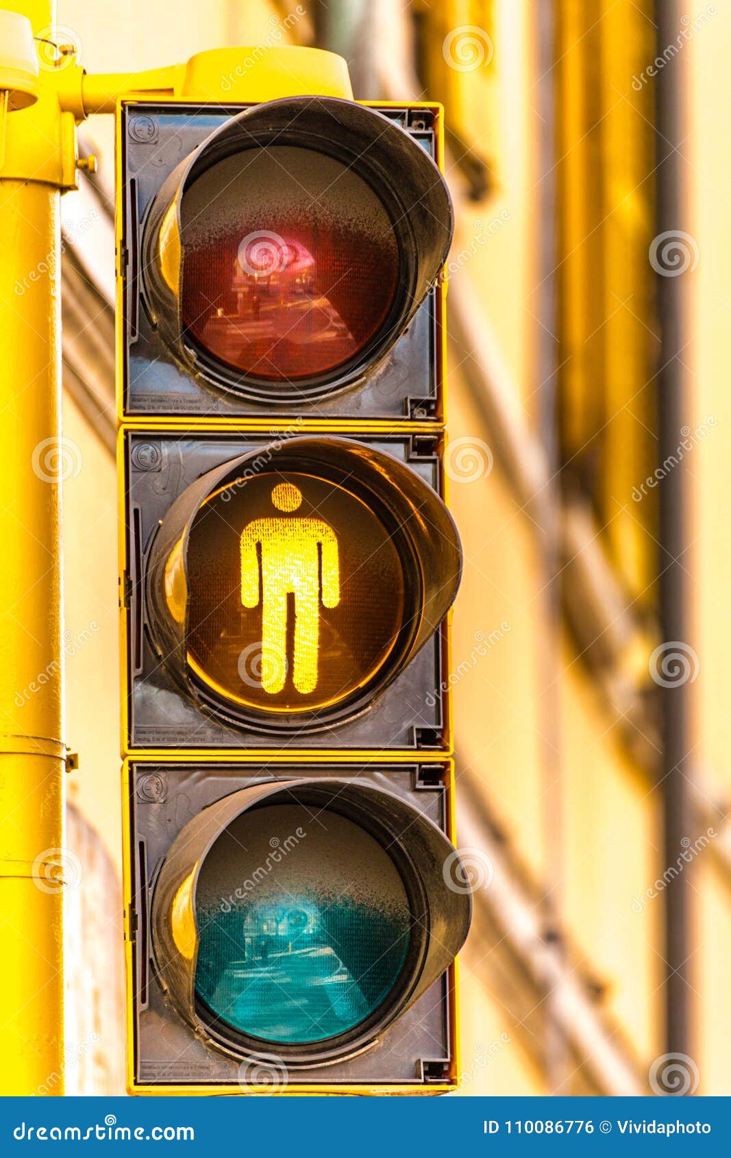 Yellow traffic light stock photo. Image of street, life - 110086776