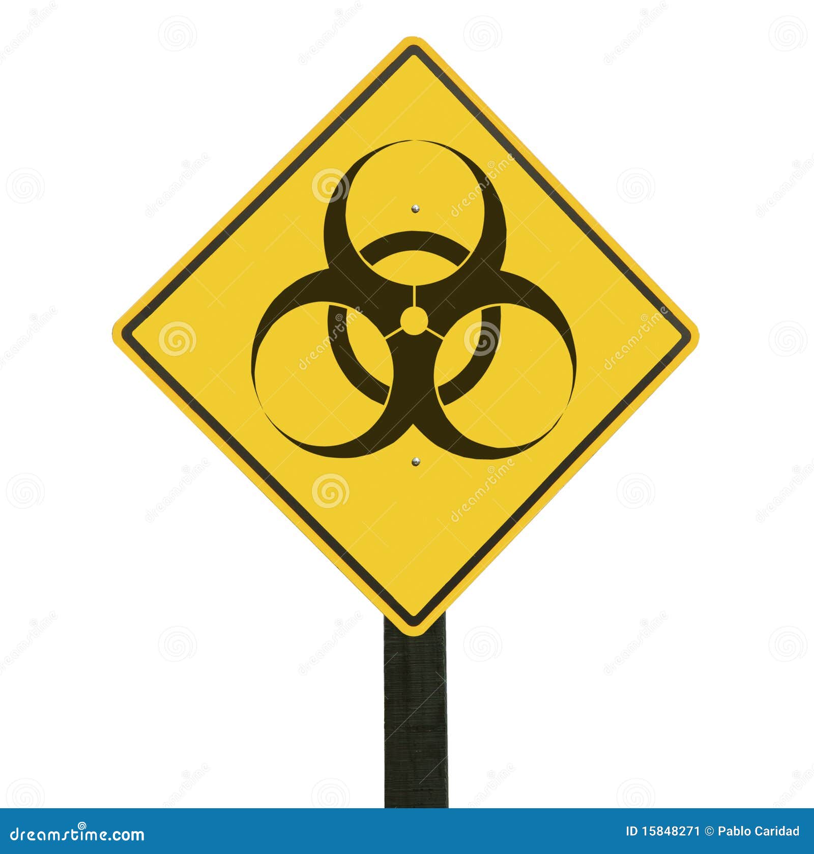 Yellow Traffic Sign with Biohazard Symbol. Stock Image - Image of label ...
