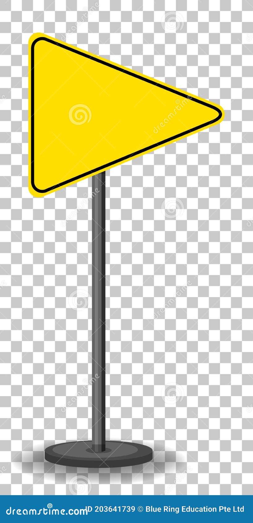 Yellow Traffic Warning Sign on Transparent Background Stock Vector ...