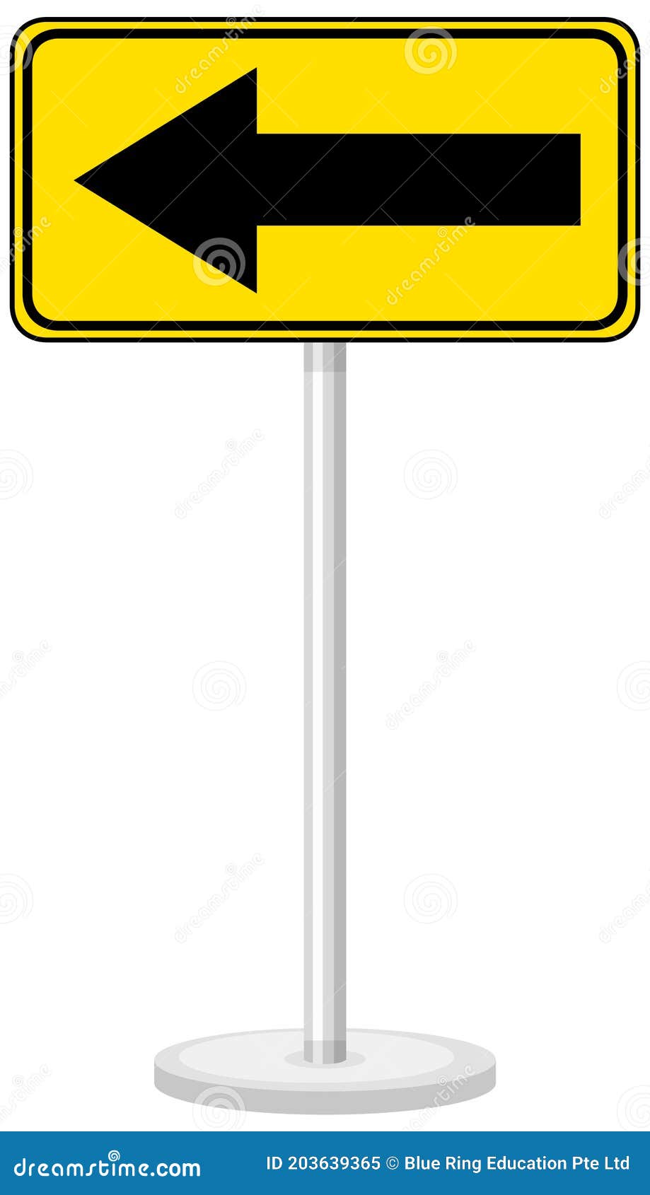 Yellow Traffic Warning Sign on White Background Stock Vector ...
