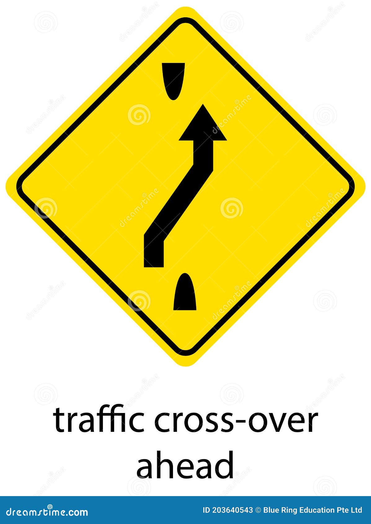 Yellow Traffic Warning Sign on White Background Stock Vector ...