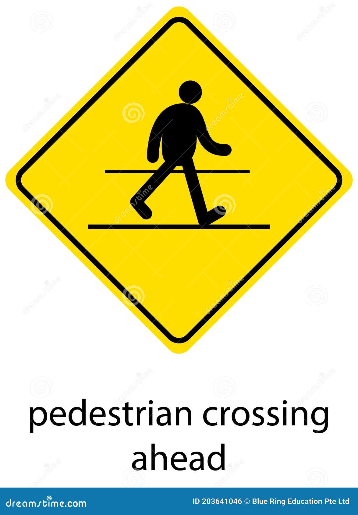 Yellow Traffic Warning Sign on White Background Stock Vector ...