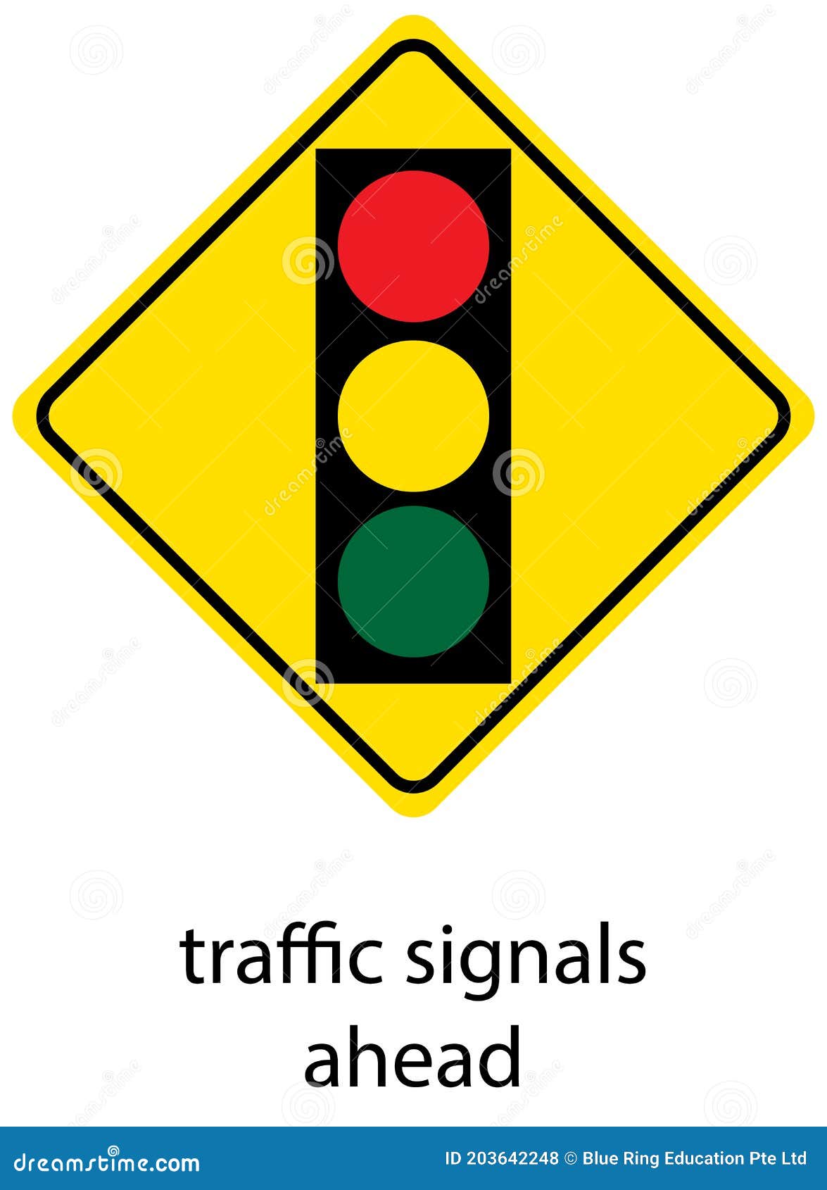 Yellow Traffic Warning Sign on White Background Stock Vector ...