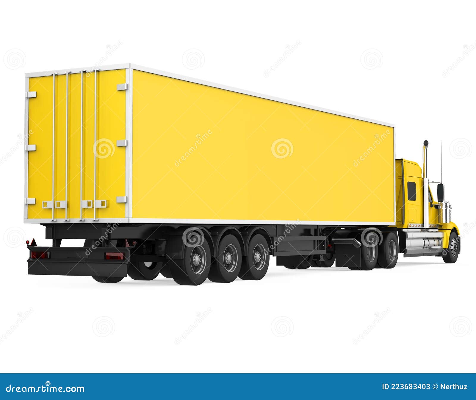 Yellow Trailer Truck Isolated Stock Illustration - Illustration of ...