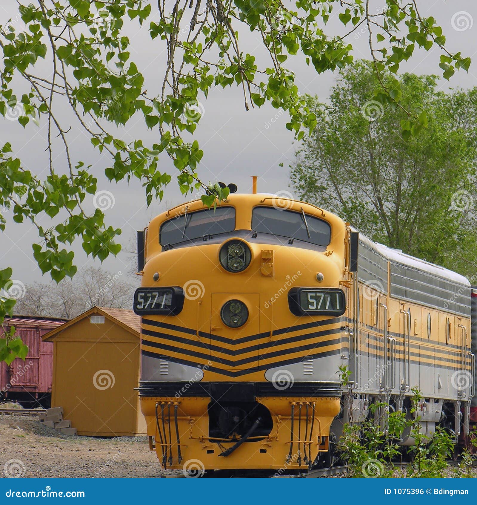 Yellow Train #1 stock photo. Image of shipping, santa - 1075396