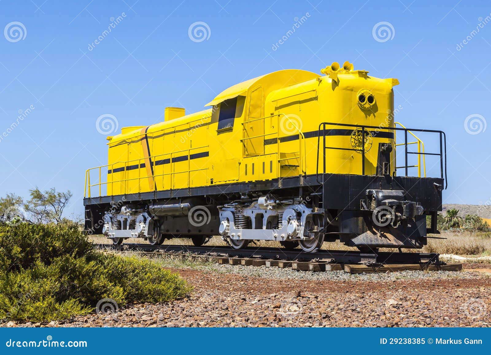 Yellow train stock image. Image of locomotive, path, industrial - 29238385