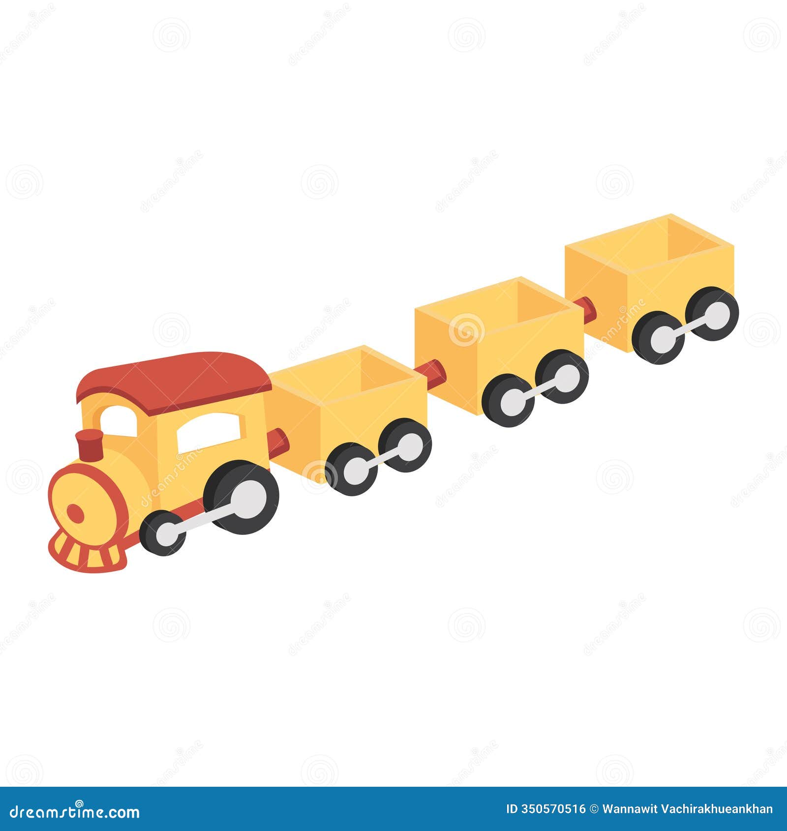 Yellow Train Doodle Cartoon Flat Stock Illustration - Illustration of ...