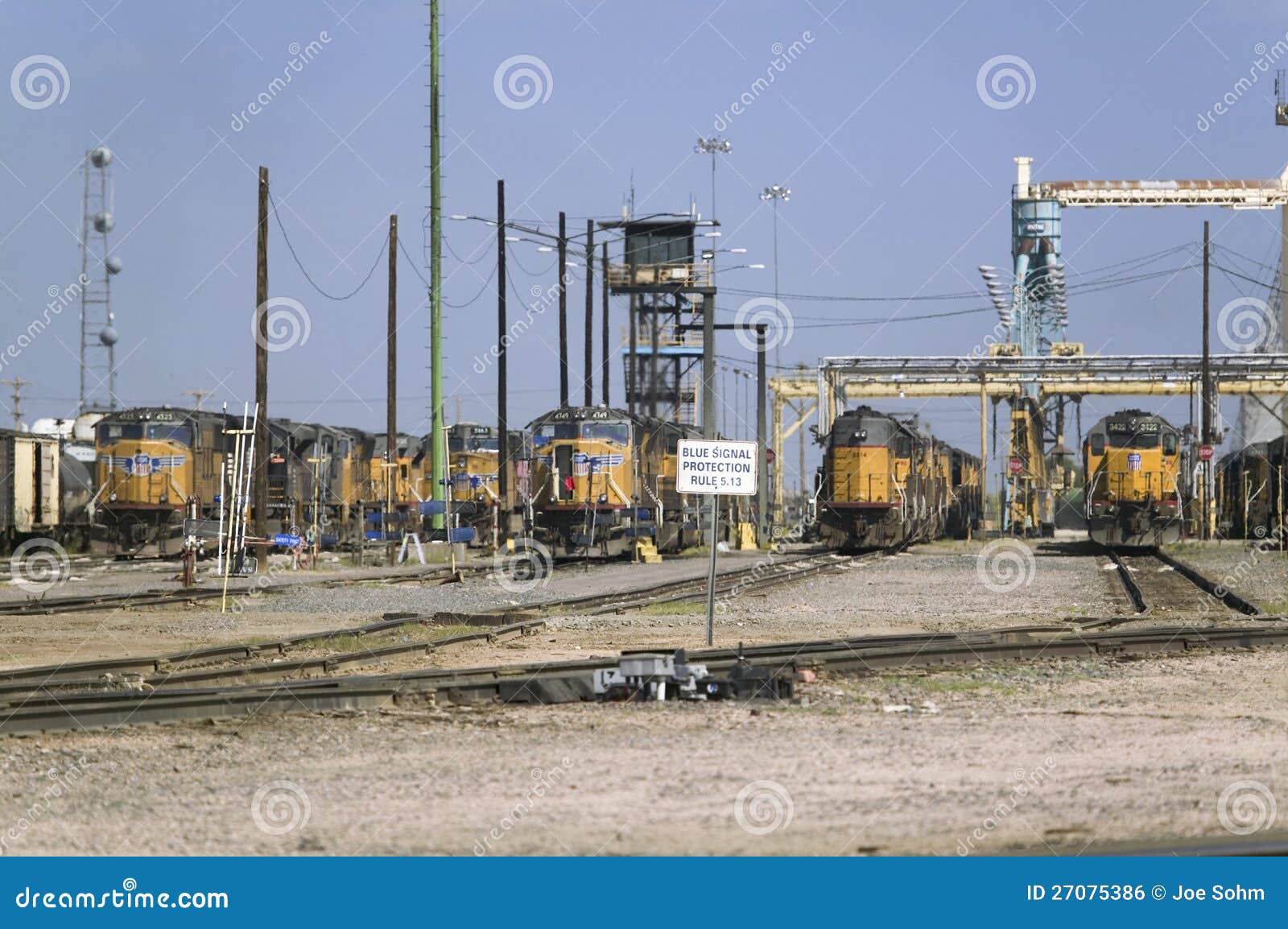 Yellow Train Engines at Union Pacific S Bailey Railroad Yards Editorial ...