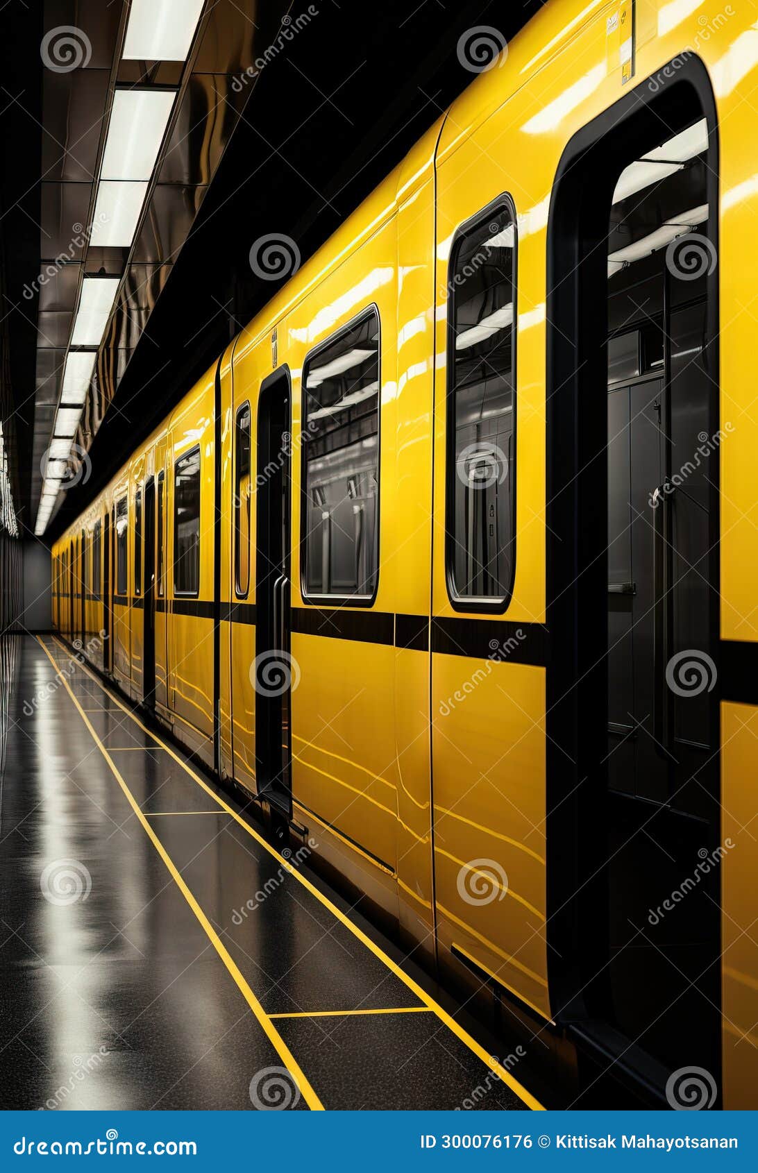 Yellow Train on Railway in the Style of Layered Textural Surfaces ...