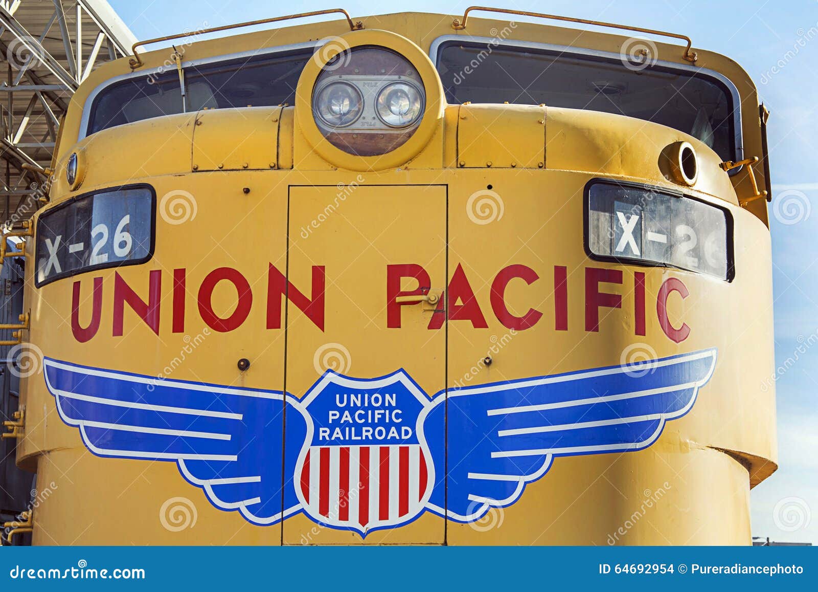 Yellow Union Pacific Train Locomotive Editorial Photo | CartoonDealer ...